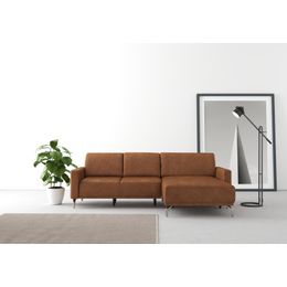 Sit & More Ecksofa SIT & MORE, B:251cm H:84cm T:163cm, braun, Wohnzimmer, Sofas, "Bailando L-Form", wahlweise mit Kopfteilverstellung und Vorziehsitz, motorisch