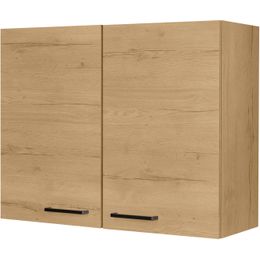 H&auml;ngeschrank Nobilia, B:90cm H:72cm T:37,2cm, braun, K&uuml;che, Schr&auml;nke, ""Structura", vormontiert, mit zwei Einlegeb&ouml;den", Breite 90 cm