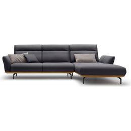 Ecksofa, B:318cm H:103cm T:183cm, schwarz, CREATION BY ROLF BENZ, NaturLEDER OSKAR (echtes Rindsleder), Wohnzimmer, Sofas, "CR.460", Sockel in