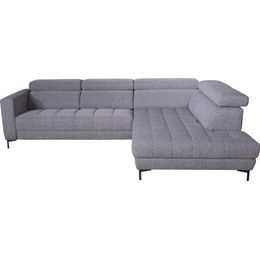 Ecksofa Alina, B:280cm H:105cm T:222cm, grau, Struktur TAT (100% Polyester), Wohnzimmer, Sofas, "Bahira", Inkl. R&uuml;ckenlehnen- und