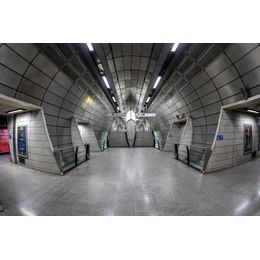 papermoon Fototapete "Bahn Station", B/L: 4m x 2,6m, Bahnen: 8 Stk., bunt, Schlafzimmer, Tapeten