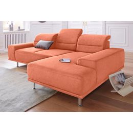 Sit & More Ecksofa SIT & MORE, B:269cm H:93cm T:174cm, orange, Struktur (100% Polyester);Luxus-Microfaser ALTARA NUBUCK (100% Polyester);Luxus-Microfaser (100%