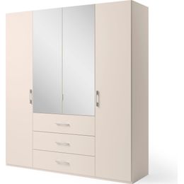 Dreht&uuml;renschrank, B:201cm H:223cm T:60cm, beige, SET ONE BY Musterring, Holzwerkstoff, Schr&auml;nke, "Henderson", mit Spiegel und 3 Schubladen, inkl.