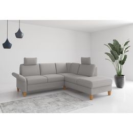 Ecksofa Home Affaire, B:240cm H:90cm T:216cm, grau, 95% Polyester 5% Polyamid, Wohnzimmer, Sofas, "Rochelle, L-Form", wahlweise mit