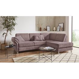 Sit & More Ecksofa SIT & MORE, B:254cm H:89cm T:190cm, grau, Wohnzimmer, Sofas, "Clio L-Form", wahlweise mit Bettfunktion und Bettkasten, inklusive Federkern