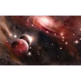 papermoon Fototapete "universum mit Planeten", B/L: 4m x 2,6m, Bahnen: 8 Stk., bunt, Schlafzimmer, Tapeten