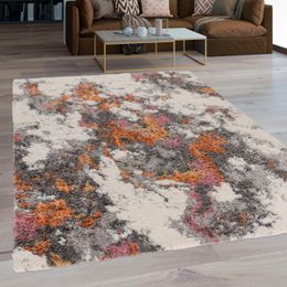 Hochflor-Teppich Paco Home, B:120cm H:34mm L:160cm, bunt, Polyester, Teppiche, "Vincenza 281", samtweich und kuschelig, modernes Design, Used Look