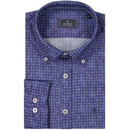 Ragman Herren Henleyshirt, blau, Gr. XL, Baumwolle-Leinen-Mix, Shirts