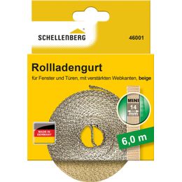 Schellenberg Rollladengurt "Mini 14 mm, 6 m, zur Bedienung eines Rollladens mit Gurtwickler", B/L: 1,4cm x 600cm, beige, Seile, Gurtband in