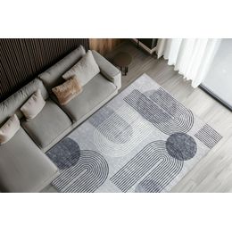Teppich Obsession, B:80cm H:8mm L:150cm, grau, Polyester, Wohnzimmer, Teppiche, "Avantgarde 101", modernes Design, waschbar, In- und Outdoor, Balkon,