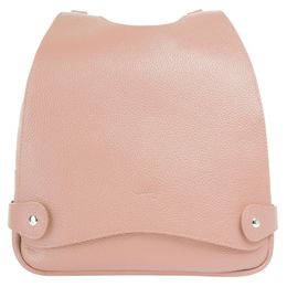 CLUTY Damen Cityrucksack, rosa, Leder, Rindsleder, Rucks&auml;cke, echt Leder, Made in Italy