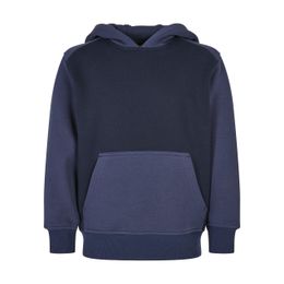 Urban Classics Jungen Kapuzenpullover "Urban Classics Herren Boys 2-Tone Fake Raglan Hoody"midnightnavy, dunkelblau, Gr. 110, mehrfarbig, 65%