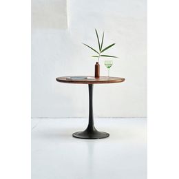 Beistelltisch Sit, B:60cm H:50cm T:60cm, braun, Tischplatte Mangoholz, Gestell Eisen, Wohnzimmer, Tische, "T-MODERN COUCH TABLE MEDIUM", mit