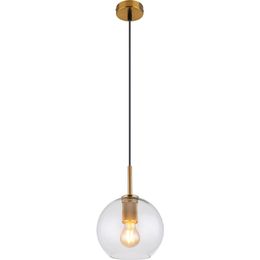Globo LIGHTING H&auml;ngeleuchte "ADARA", 1 Stk.messingfarben, Wohnzimmer, Leuchten, H&auml;ngelampe/messingfarben/Glas klar/ H&ouml;he k&uuml;rzbar/Wohnzimmer