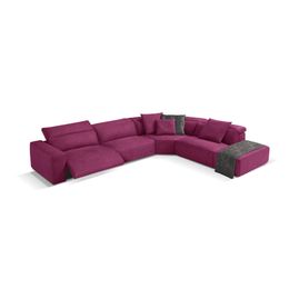 Ecksofa Egoitaliano, B:378cm H:95cm T:282cm, pink, Wohnzimmer, Sofas, "Beverly, extravangantes Designsofa mit erstklassigem Sitzkomfort", wahlweise