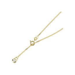 Jobo Damen Fu&szlig;kette, Gelbgold 333, gold, Gelbgold 333, Fu&szlig;ketten, 333 Gold mit 2 Zirkonia 25 cm