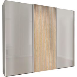 Schwebet&uuml;renschrank Wiemann, B:246,3cm H:217cm T:67cm, beige, Floatglas, Holzwerkstoff, Schr&auml;nke, "Denver", hochwertige Beschl&auml;ge