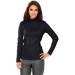 Heine Damen Rollkragenpullover "Rollkragen-Pullover", schwarz, Gr. 46, unifarben, 45% Viskose, 27% Baumwolle, 25% Polyamid, 3% Kaschmir, Pullover