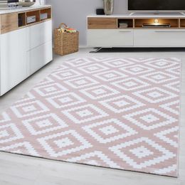 Teppich, B:160cm H:6mm L:230cm, pink, Ayyildiz Teppiche, Kunstfaser, Wohnzimmer, Teppiche, "Plus 8005", L&auml;ufer, gemusterter Flachflor, robust,