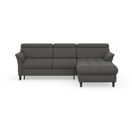 Sit & More Ecksofa SIT & MORE, B:257cm T:166cm, grau, 100% Polyester, Wohnzimmer, Sofas, "Marano L-Form", inklusive Kopfteilverstellung, wahlweise mit