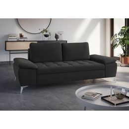 Sit & More 2,5-Sitzer SIT & MORE, B:211cm T:90cm, grau, Sofas, "Latigo", mit hochwertigen Metallf&uuml;&szlig;en