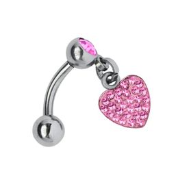 Adelia&acute;s ADELIA ́S Damen Bauchnabelpiercing "Piercing Piercing Bauchnabelpiercing", rosa, Titan, Piercings, Titan Banane - Bauchnabel Piercing Herzanh&auml;nger
