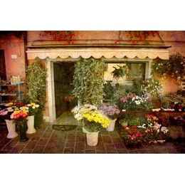 papermoon Fototapete "Blumenladen", B/L: 3,5m x 2,6m, Bahnen: 7 Stk., bunt, Schlafzimmer, Tapeten