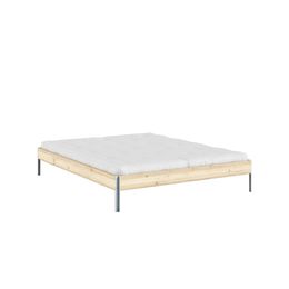 Bettgestell Karup Design, B:166cm H:34cm L:206cmraw, metallfarben, Betten, "CORE BED Bodenbett, Holzrahmen, Futonbett, Jugendbett, Holzbett",
