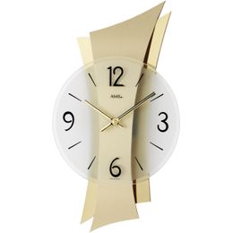 AMS Wanduhr "9397", B/H/L: 6cm x 46cm x 23cm, gold, Wanduhren, Quarzuhr,Wohnzimmer,Esszimmer,K&uuml;che,Made in Germany,B&uuml;ro,Flur