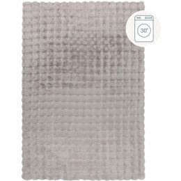 Hochflor-Teppich FLAIR RUGS, B:180cm H:35mm L:290cm, grau, Kunstfaser, Teppiche, "Waffle Faux Fur", Waffelmuster, waschbarer Kunstpelzteppich