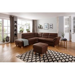 Ecksofa Home Affaire, B:262cm H:89cm T:235cm, braun, Luxus-Microfaser ALTARA NUBUCK (100% Polyester);Struktur (100% Polyester);Luxus-Microfaser