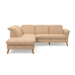 Sit & More Ecksofa SIT & MORE, B:250cm H:91cm T:220cm, braun, 100% Polyester, Wohnzimmer, Sofas, "Romero L-Form", wahlweise mit oder ohne TV-Funktion,