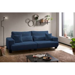 Big-Sofa, B:254cm H:89cm T:109cm, blau, exxpo - SOFA FASHION, Sofas, "Big Ayo, Megasofa, toller Sitzkomfort, modern & zeitlos, Cord Bezug", inkl.