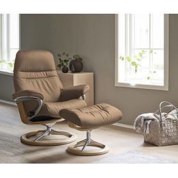 Fu&szlig;hocker stressless, B:57cm H:42cm T:40cm, braun, Leder BATICK: BATICK ist ein leicht korrigiertes, durchgef&auml;rbtes und genarbtes M&ouml;belleder, bei dem