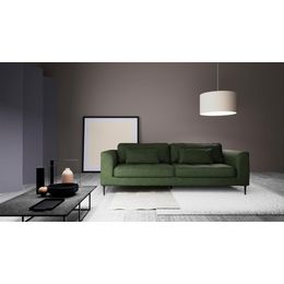3-Sitzer Trendmanufaktur, B:220cm H:80cm T:99cm, gr&uuml;n, 100% Polyester, Sofas, "Luzi, gem&uuml;tlich elegant, tolle Detailverarbeitung, Steppung im Sitz",