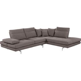 Ecksofa Calia italia, B:288cm H:90cm T:232cm, grau, Synthetische Faser (100% Polyester), Wohnzimmer, Sofas, "Toby Wing, L-Form, Designsofa mit