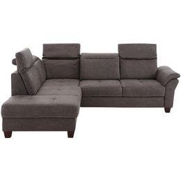 Ecksofa Home Affaire, B:260cm H:104cm T:235cm, grau, Luxus-Microfaser Lederoptik (100% Polyester);Struktur (100% Polyester);Luxus-Microfaser ALTARA
