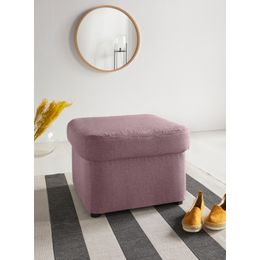 Hocker DOMO collection, B:57cm H:41cm T:57cm, lila, Luxus-Microfaser (100% Polyester);Struktur ( 90% Polyester, 10% Polyacryl);Microfaser PRIMABELLE