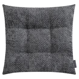 Stuhlkissen MAGMA HEIMTEX, B:35cm H:5cm L:35cmanthrazit, gesteppt unifarben, Chenille, Faserb&auml;llchen (Polyester), Polyester,