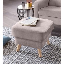 Hocker, B:56cm H:45cm T:56cm, grau, exxpo - SOFA FASHION, Samtvelours (100% Polyester);Webvelours (100% Polyester), Wohnzimmer, Hocker, "Nappa mit