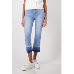 monari Damen 7/8-Jeans, blau, Gr. 36, unifarben, Denim/Jeans, Obermaterial: 98% Baumwolle, 2% Elasthan, Jeans, mit Glitzersteinchen