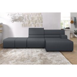 Ecksofa Egoitaliano, B:384cm T:98cm, schwarz, 100% Polyester. Wasserabweisende Mikrofaser., Wohnzimmer, Sofas, "Babouche, Designsofa mit