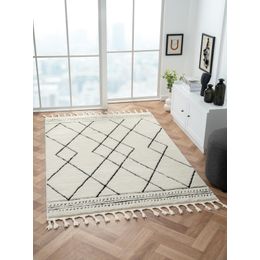 Hochflor-Teppich, B:140cm H:24mm L:200cm, grau, MyFlair M&Ouml;BEL & ACCESSOIRES, Polyester, Polypropylen (PP), Teppiche, "Moroccan Design, LAGERR&Auml;UMUNG",