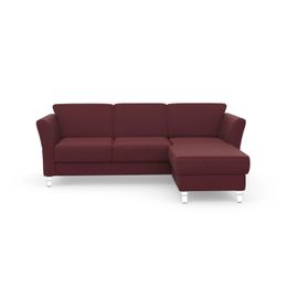 Sit & More Ecksofa SIT & MORE, B:248cm H:87cm T:162cm, rot, Wohnzimmer, Sofas, "Visby L-Form", wahlweise mit Bettfunktion und Bettkasten, frei im Raum stellbar
