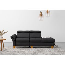 Recamiere Home Affaire, B:206cm H:84cm T:93cm, grau, 100% Polyester, Sofas, "Lindgren", wahlweise motorische TV-Funktion, Bettkasten und