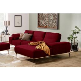 Ecksofa W.Schillig, B:299cm H:88cm T:178cm, rot, Longlife Xtra-Leder Z73: Naturwalkleder der Luxusklasse aus den erlesensten Rohh&auml;uten. Hautst&auml;rke 1,
