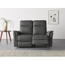 2-Sitzer Home Affaire, B:144cm H:99cm T:92cm, grau, Kunstleder 100% Polyurethan, Sofas, "Southbrook", mit manueller und elektrischer Relaxfunktion