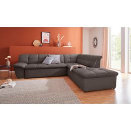 Ecksofa DOMO collection, B:271cm H:76cm T:232cm, grau, Wohnzimmer, Sofas, "Lagoa, moderne Sitzheftung, bequem und komfortabel, L-Form", wahlweise mit