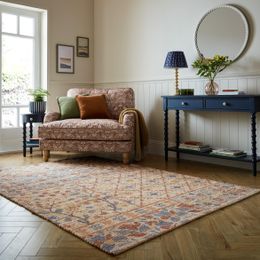 Teppich FLAIR RUGS, B:200cm H:7mm L:290cm, blau, Baumwolle, Jute, Kunstfaser, Wohnzimmer, Teppiche, "TAYLOR PATCHWORK", Bedruckter
