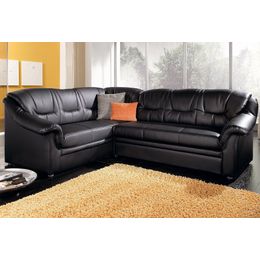 Ecksofa DOMO collection, B:234cm H:84cm T:185cm, schwarz, Wohnzimmer, Sofas, "Montana, zeitlose R&uuml;ckensteppung, bequeme Armlehnen, L-Form", wahlweise